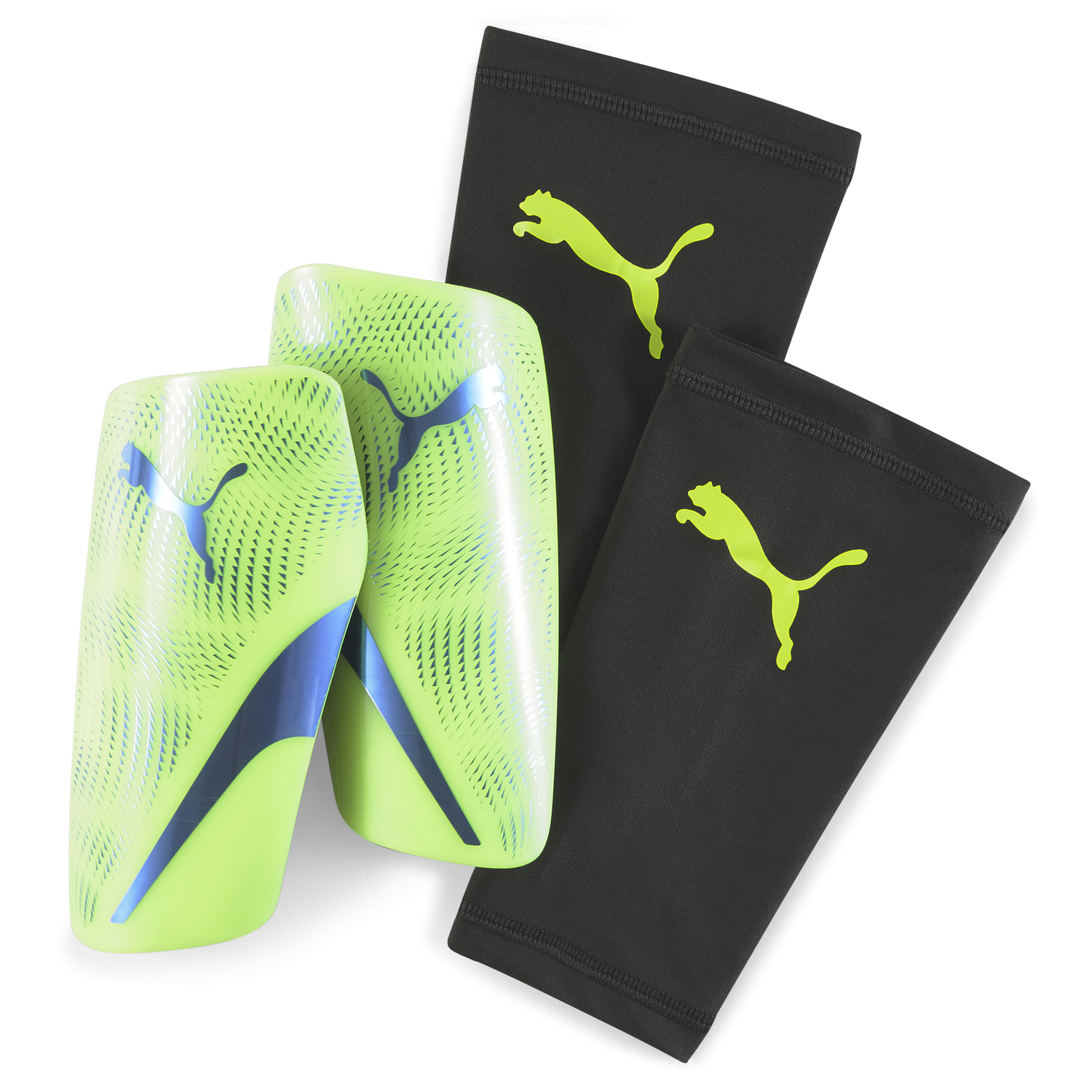Protège-tibias Puma Standa Guards vert bleu sur Foot.fr