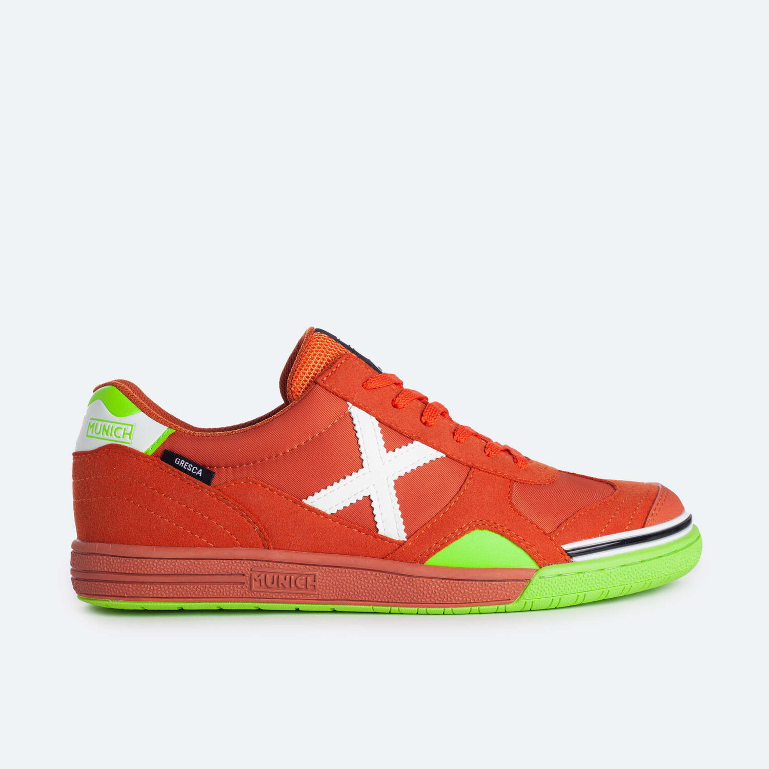 Munich Gresca Indoor 304 orange vert sur Foot.fr