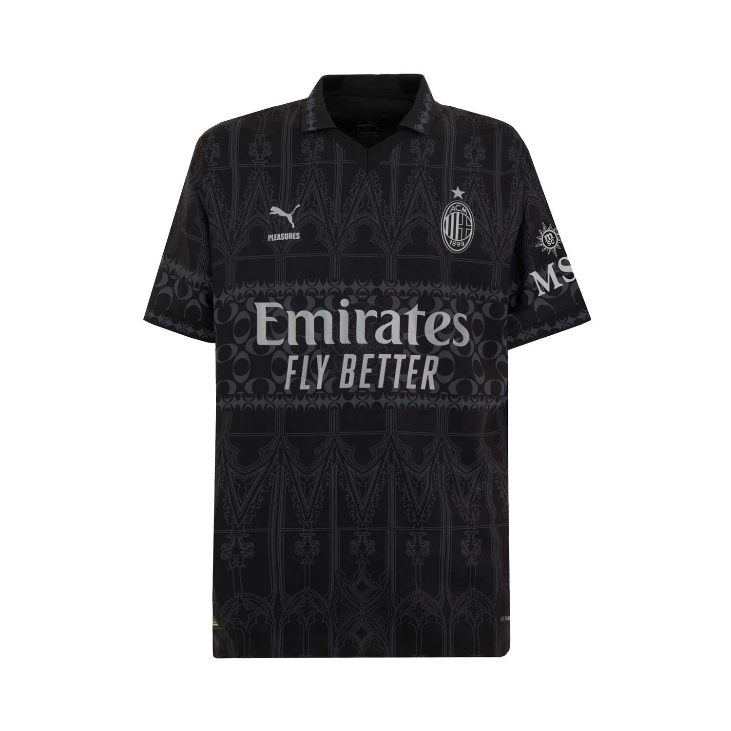 Maillot Milan AC x Pleasures noir 2023/24 sur Foot.fr