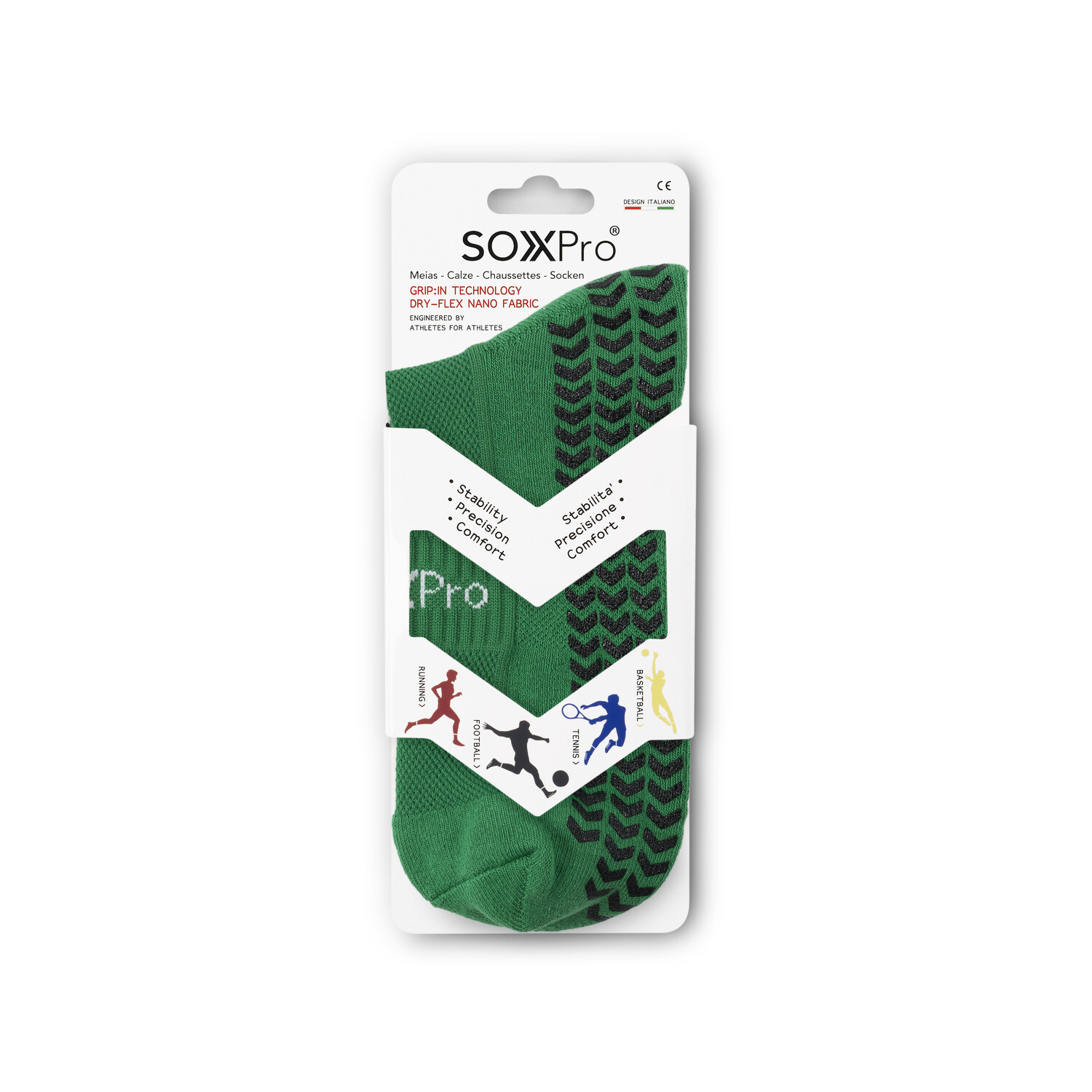 Chaussettes SOXPRO Grip & Anti Slip vert sur Foot.fr
